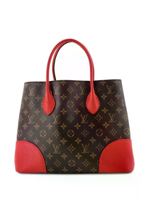 LOUIS VUITTON Flandrin Monogram Canvas And Leather Tote Bag - Red