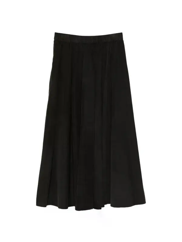 Aspesi Pleated Corduroy Midi Skirt - Black