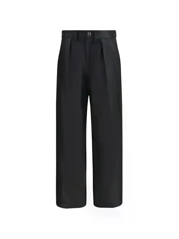 KRISTINA TI Pleated Wide-leg Trousers - Black