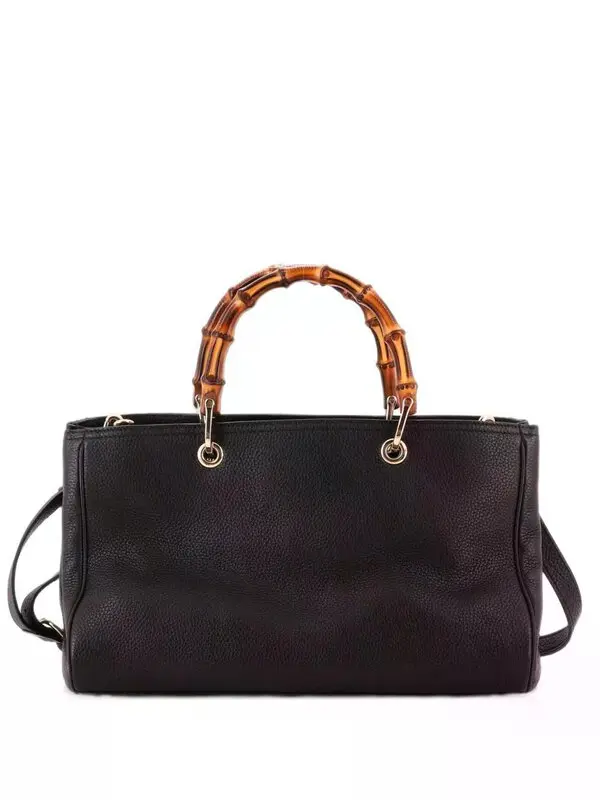 Gucci Leather Bamboo Shopper Medium Tote Bag - Brown