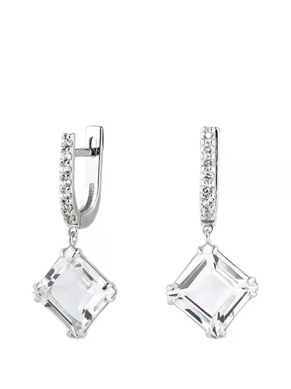 MOONKA Crystal-embellished Drop Earrings - Silver