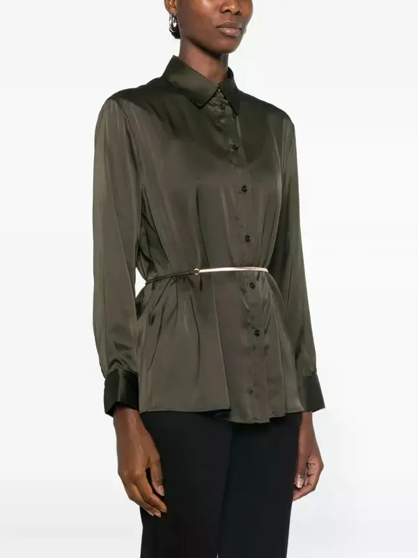 Imperial Belted Satin-finish Shirt