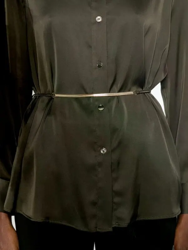 Imperial Belted Satin-finish Shirt