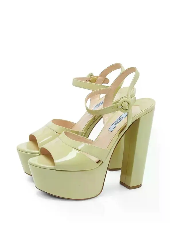 Prada Platform Ankle-strap Sandals - Green