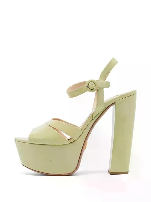 Prada Platform Ankle-strap Sandals - Green