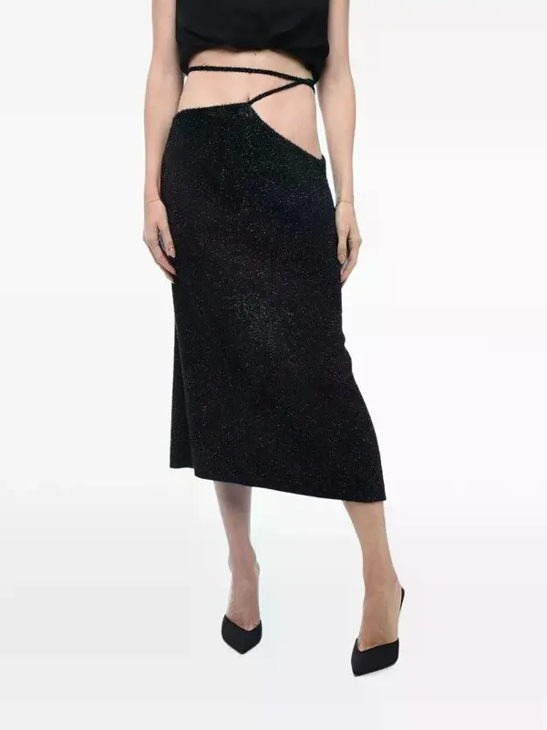 ROTATE BY BIRGER CHRISTENSEN Glitter-knit Cut-out Skirt