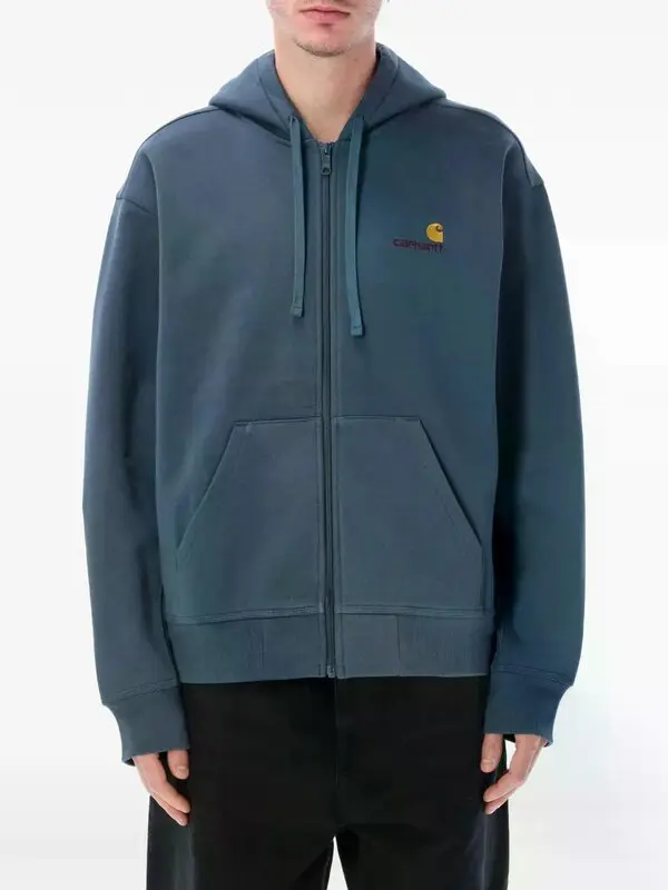 Carhartt Work In Progress Logo-embroidered Zip-up Hoodie