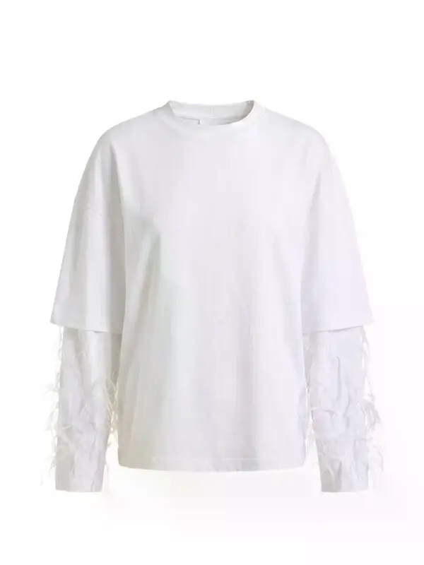 DARKPARK Troy Feather-trim Layered-sleeve Sweatshirt