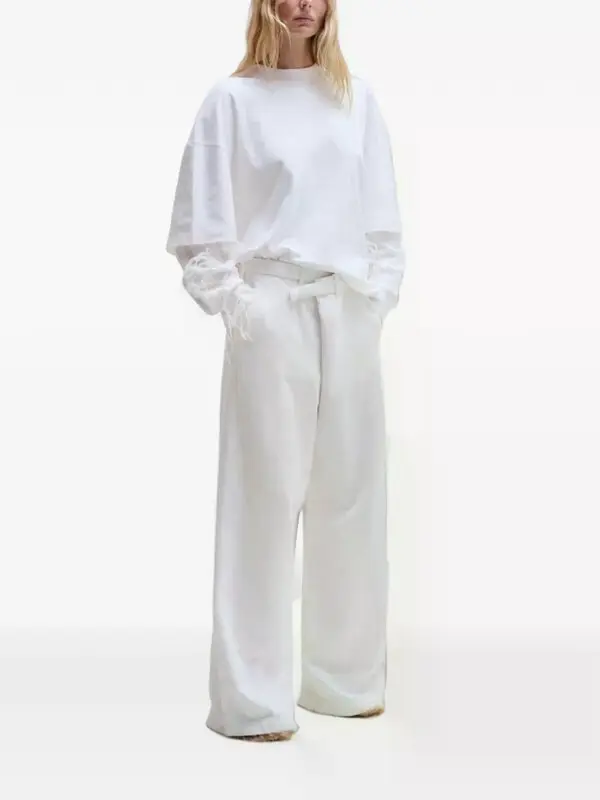 DARKPARK Troy Feather-trim Layered-sleeve Sweatshirt