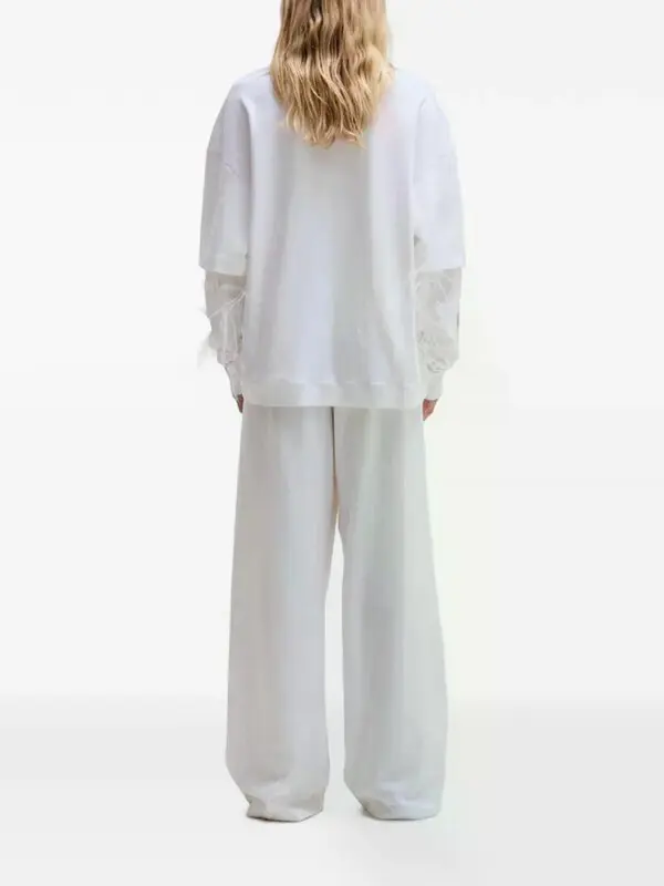 DARKPARK Troy Feather-trim Layered-sleeve Sweatshirt
