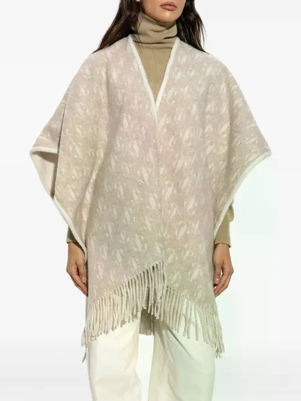 JIMMY CHOO Monogram Fringed Poncho