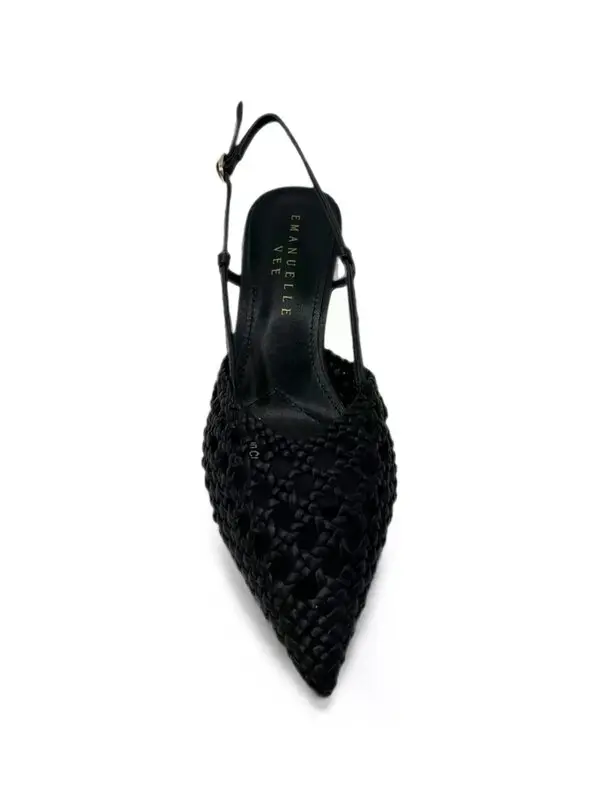 EMANUELLE VEE Woven Slingback Pumps