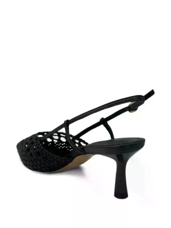 EMANUELLE VEE Woven Slingback Pumps