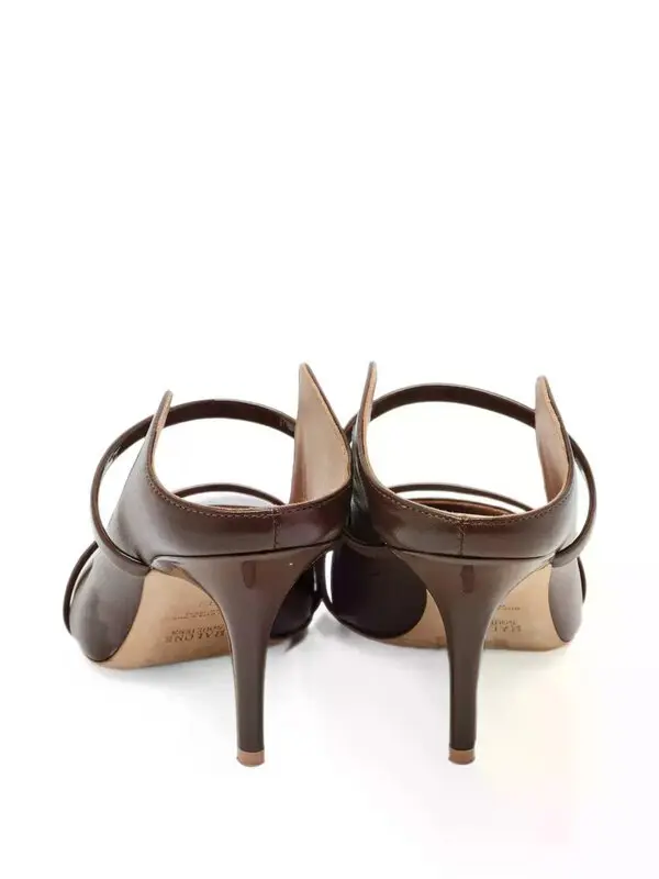 MALONE SOULIERS Leather Maureen Curved Heeled Mules - Brown