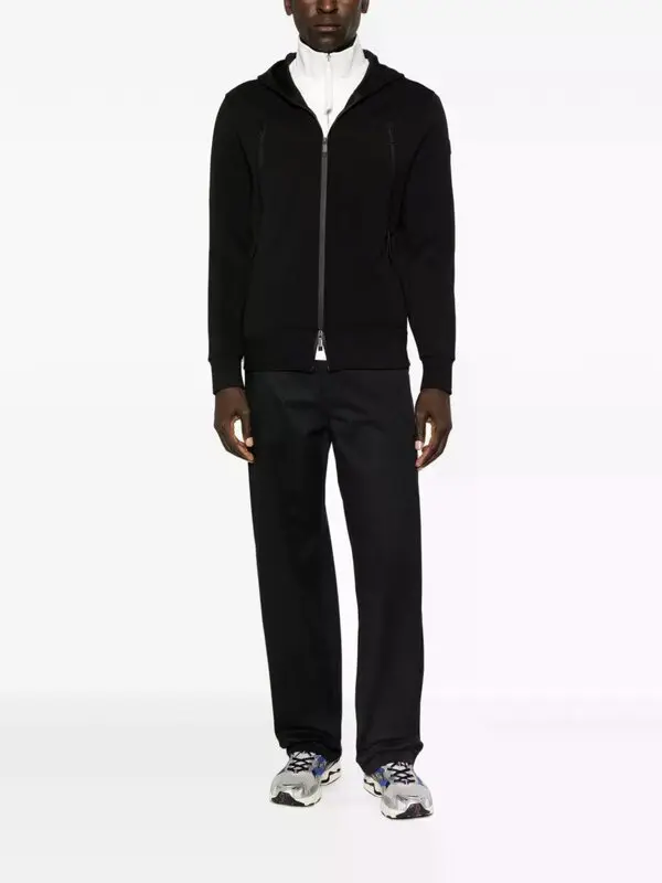 Moncler Zip-up Hooded Sweatshirt - Black