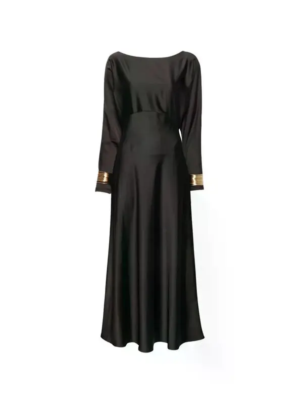 Imperial Satin-finish Long-sleeve Maxi Dress