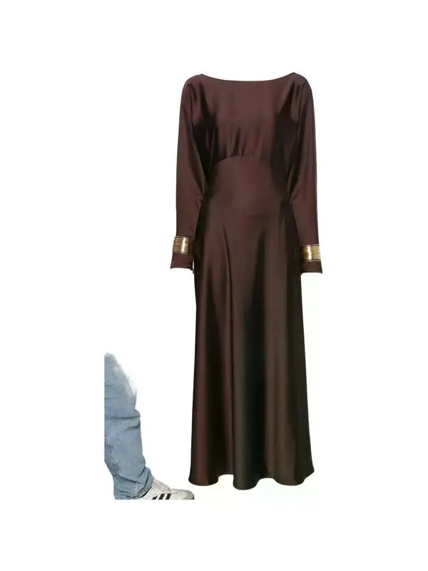 Imperial V-back Maxi Dress - Brown
