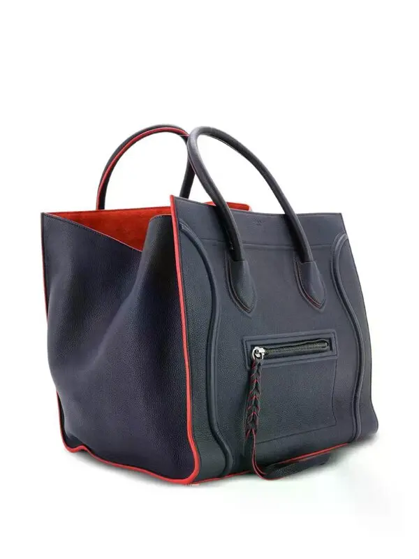 Celine Grainy Leather Mini Tote Bag - Blue