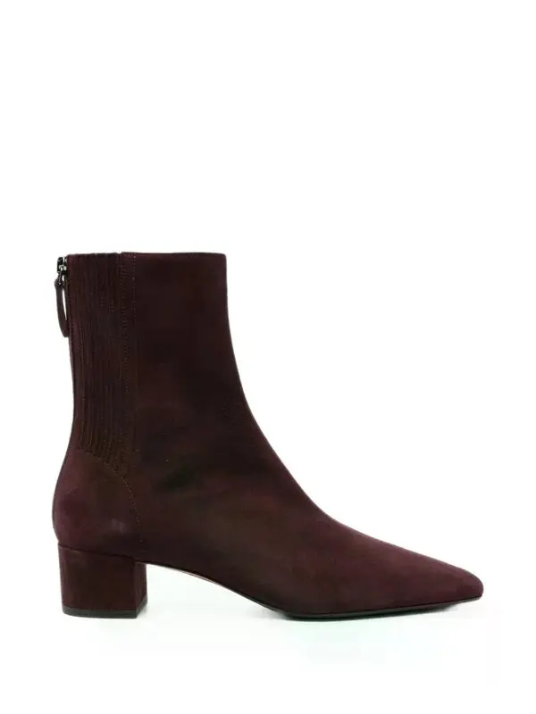 AQUAZZURA Saint Honoré Suede Ankle Boots - Red
