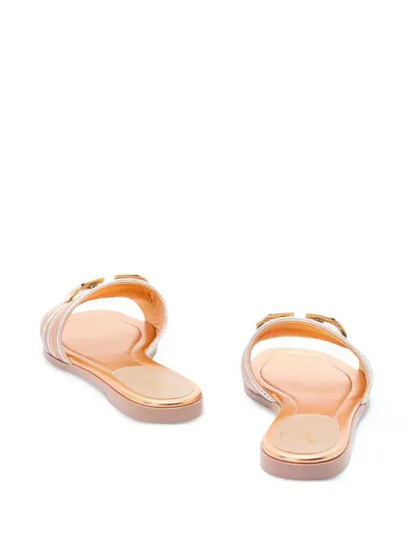 Valentino Garavani Vlogo Signature Striped Sandals - Gold