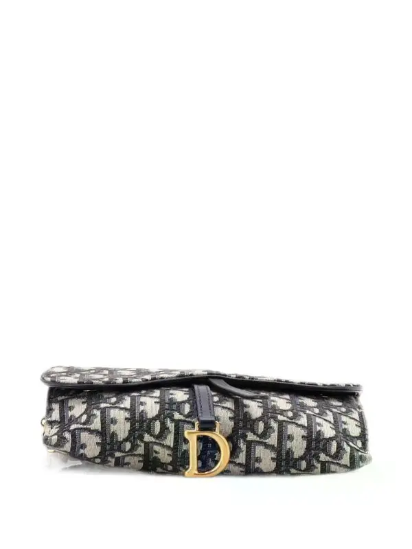 Dior Saddle Chain Wallet Oblique Canvas Crossbody Bag