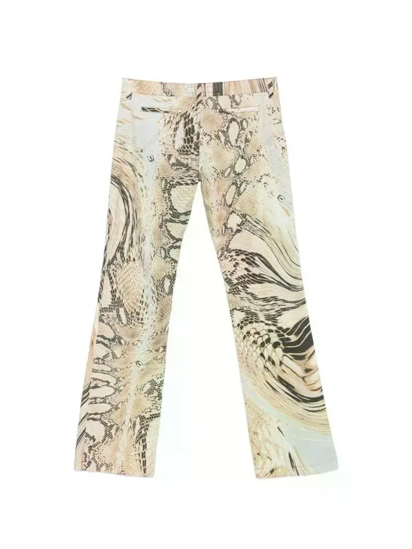 Roberto Cavalli 2000s Snakeskin-print Trousers