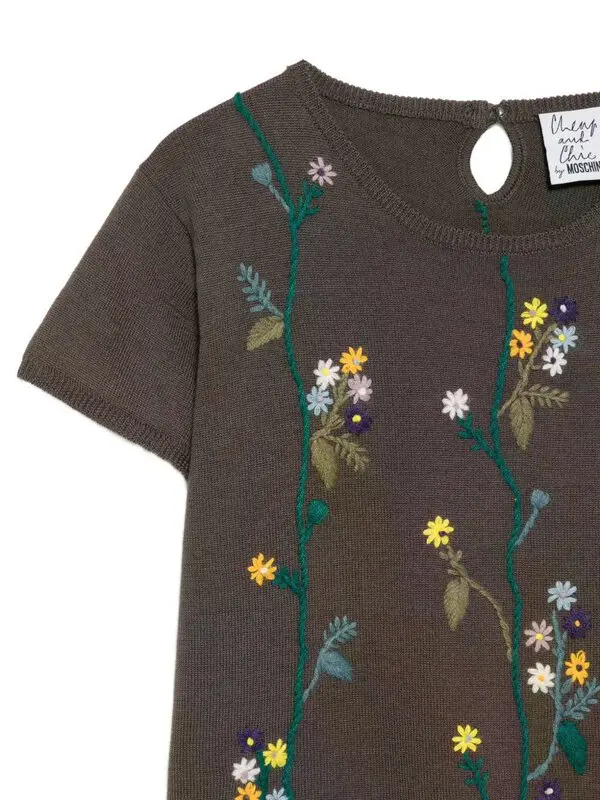 Moschino 2000s Floral-embroidered T-shirt