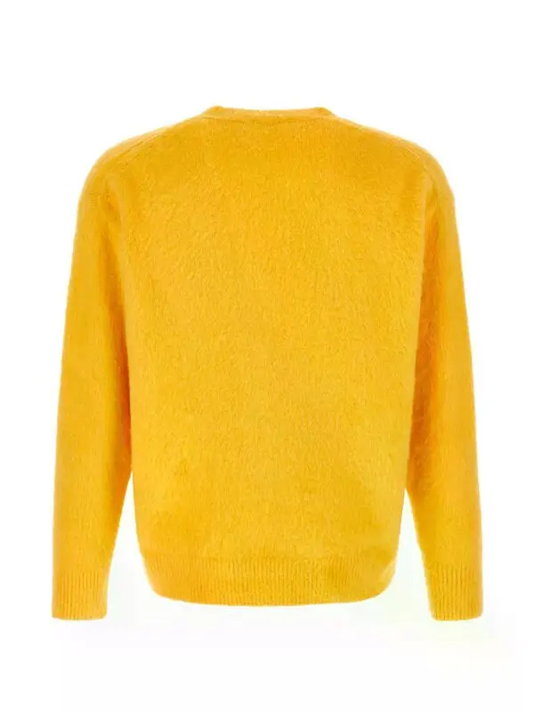 ROBERTO COLLINA Gauze Finish Brushed Texture Crew Neck Sweater - Yellow