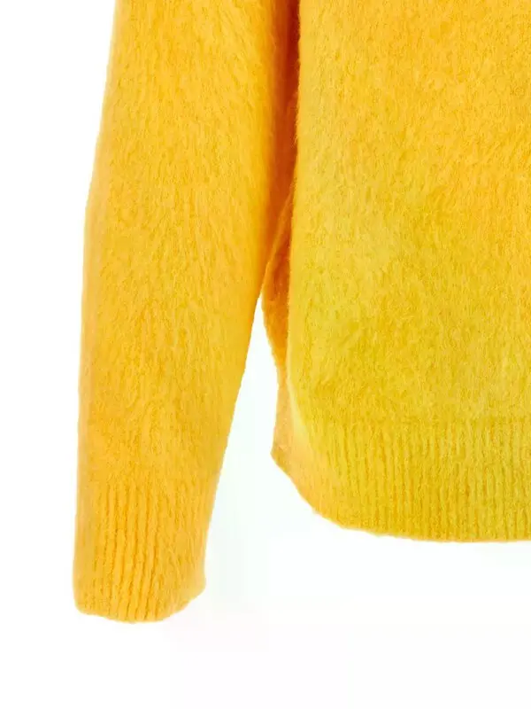ROBERTO COLLINA Gauze Finish Brushed Texture Crew Neck Sweater - Yellow