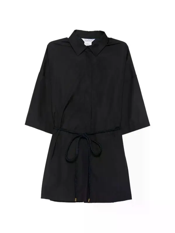 Max Mara Rope-belt Short-sleeve Shirt - Black