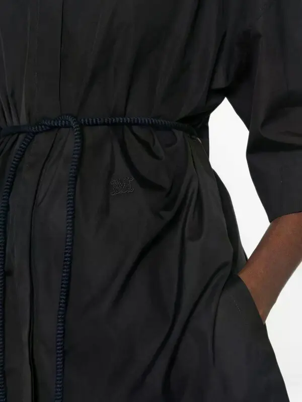 Max Mara Rope-belt Short-sleeve Shirt - Black