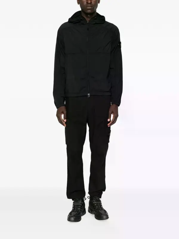 Stone Island Logo-patch Hooded Jacket - Black