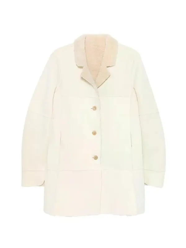 Source Unknown Odera Reversible Shearling Coat - Neutrals