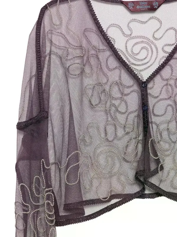 John Galliano 2000s Beaded Mesh Top