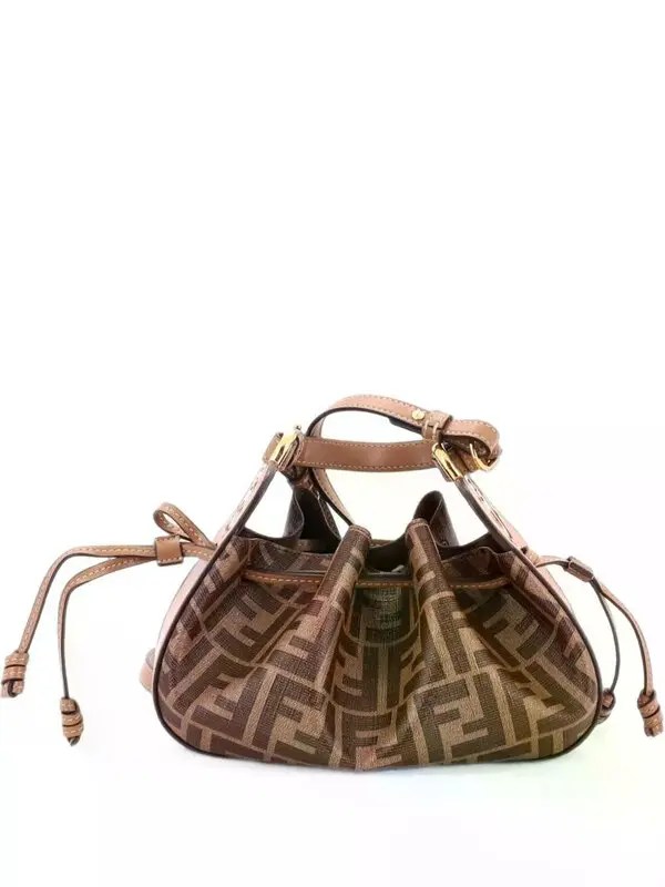 Fendi Monogram Coated Canvas Mini Bucket Bag - Brown