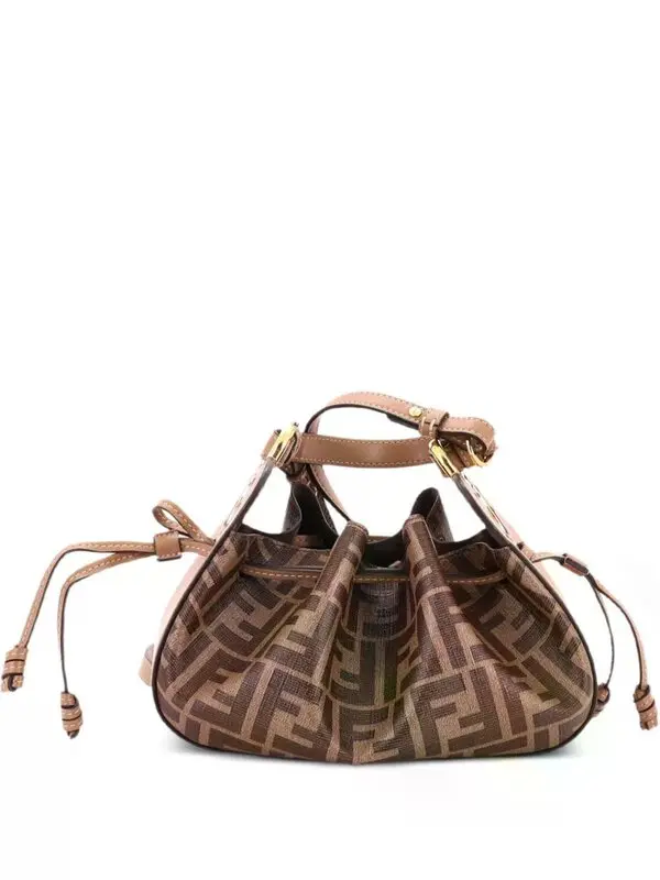 Fendi Monogram Coated Canvas Mini Bucket Bag - Brown