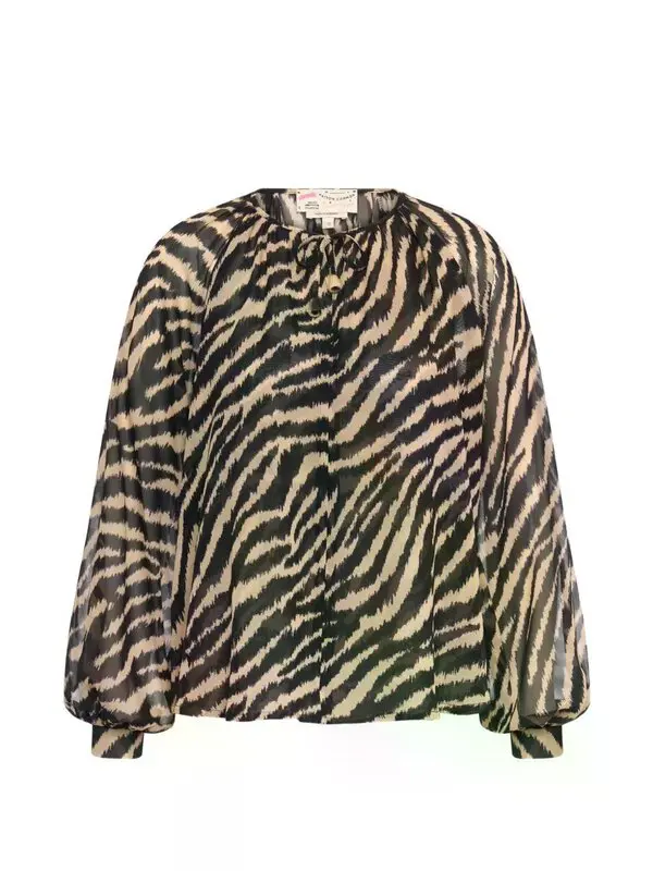 MAISON COMMON Zebra-print Silk Blouse