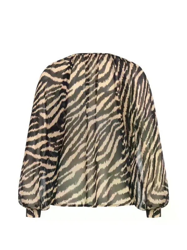 MAISON COMMON Zebra-print Silk Blouse