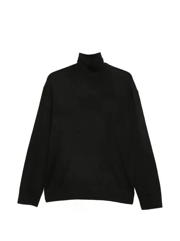 LANEUS Roll-neck Wool Sweater - Black