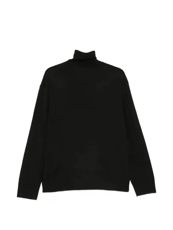 LANEUS Roll-neck Wool Sweater - Black