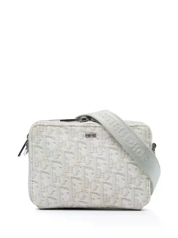 Dior 2019 Oblique Canvas Double Zip Crossbody Bag