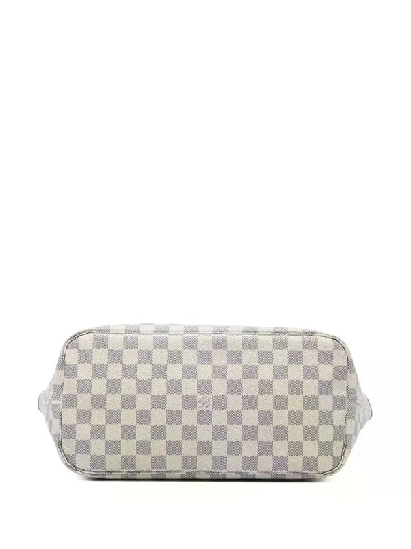 LOUIS VUITTON Damier Azur Neverfull Mm Tote Bag - White