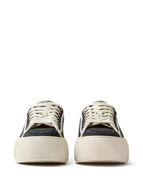 Versace Greca Jacquard Canvas Platform Trainers