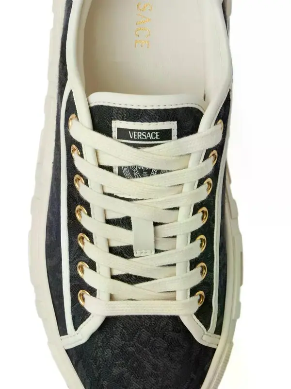 Versace Greca Jacquard Canvas Platform Trainers