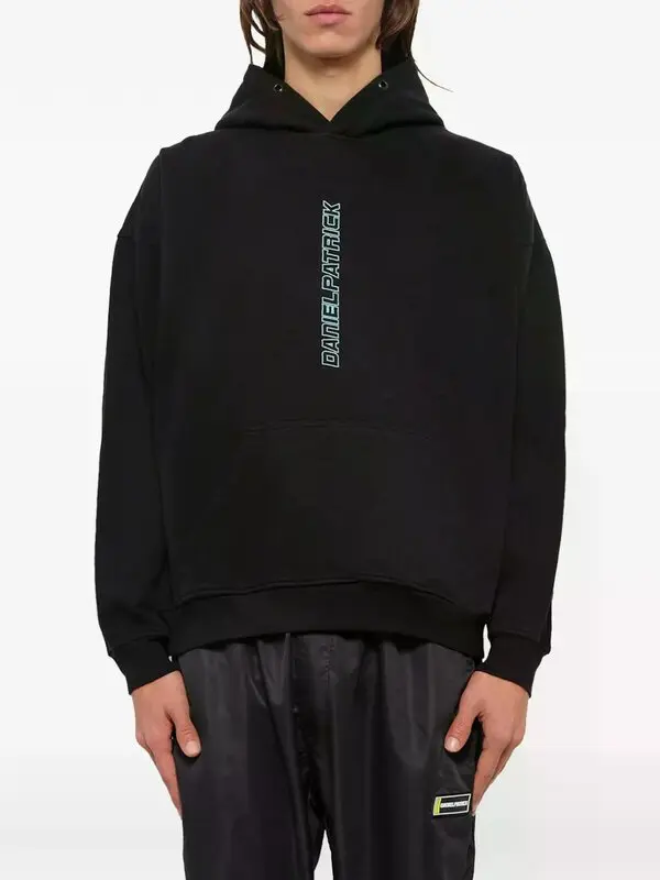 DANIEL PATRICK Vertical-logo Hoodie - Black