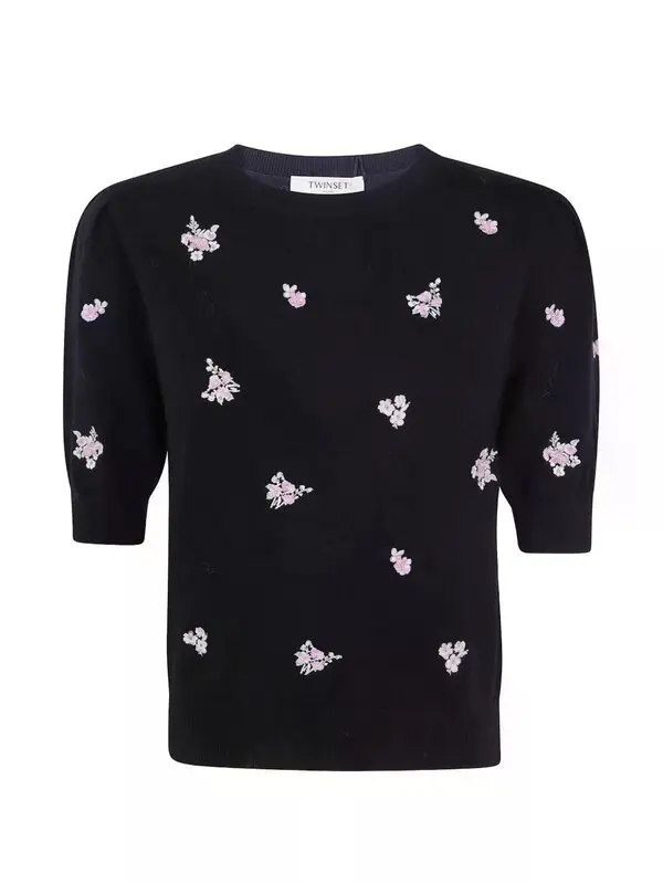 TWINSET Wool-blend Jumper With Floral Embroidery