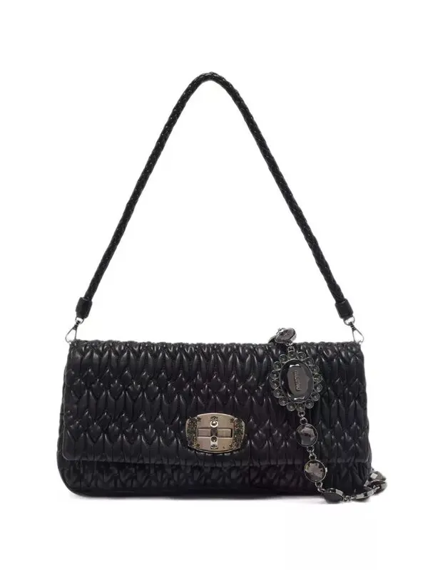 Miu Miu Crystal-embellished Matelassé Shoulder Bag