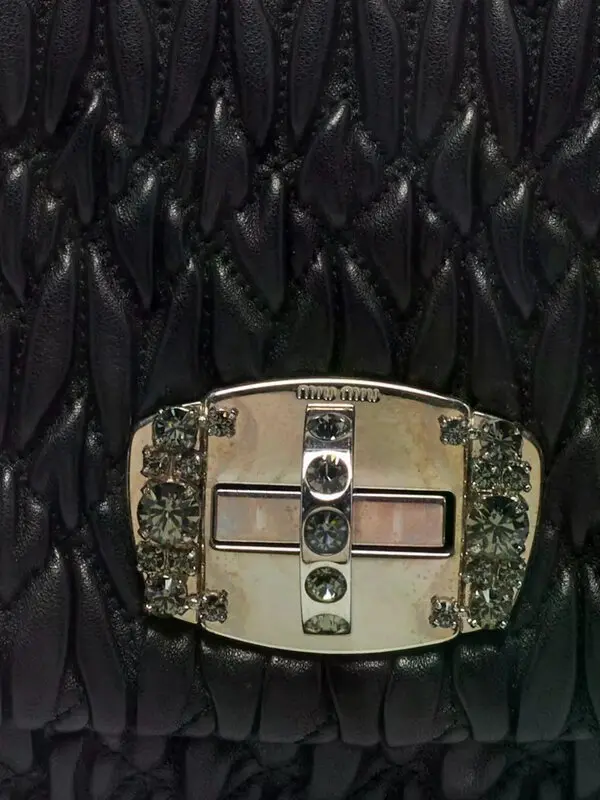 Miu Miu Crystal-embellished Matelassé Shoulder Bag