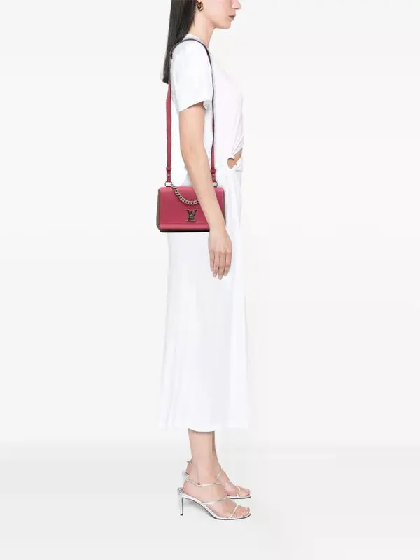 LOUIS VUITTON Bicolor Leather Lockme Ii Bb Satchel