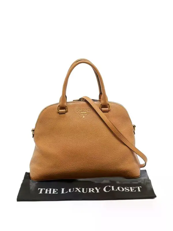 Prada Vitello Leather Dome Satchel Bag